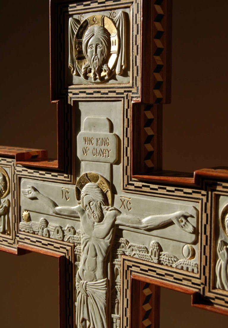 Carved and Inlaid Cross - New World Byzantine